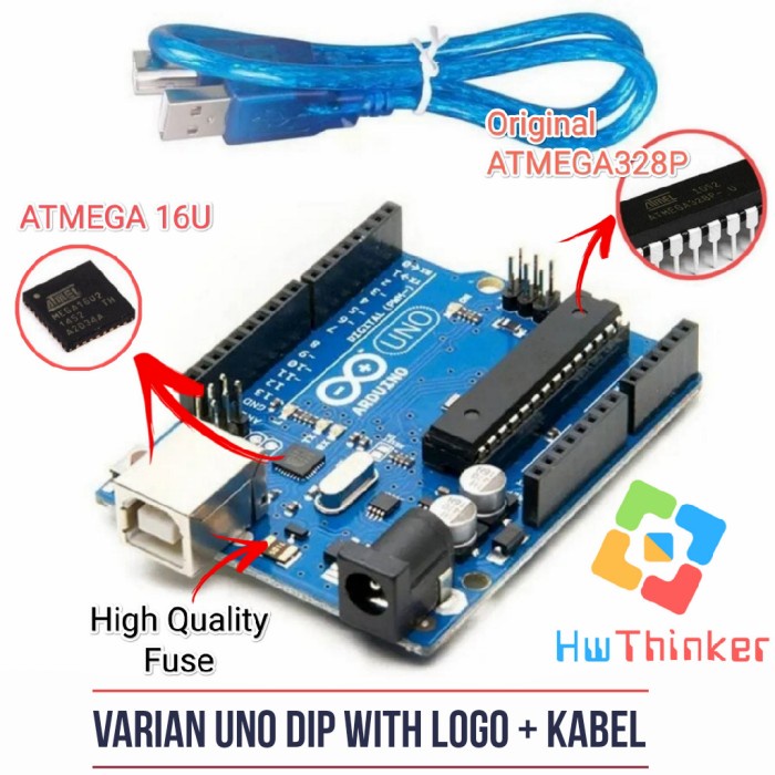 Jual Uno R3 Rev3 Atmega328p Dip Atmega 16u2 Compatible For Arduino Ide