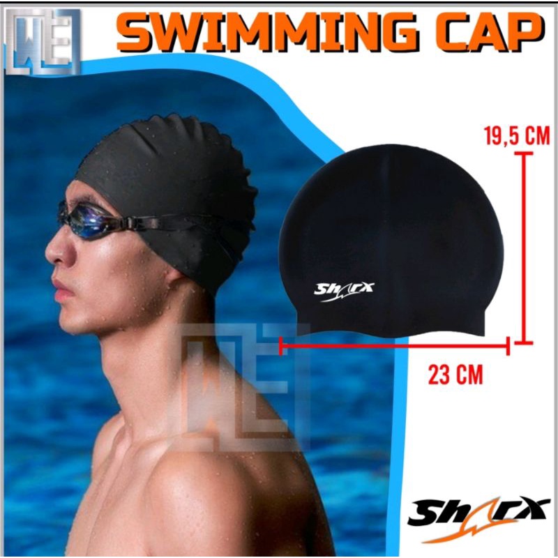 Jual Swimming cap topi renang hitam ori swimmning and diving equipment ...