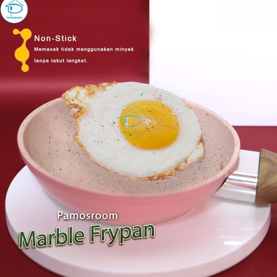 Jual Pamosroom Fry Pan Marble 20cm Teflon Penggorengan Anti Lengket Pum Frypan Granite Gagang ...