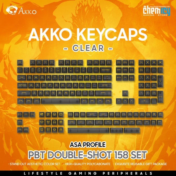 Jual AKKO CLEAR TRANSPARENT KEYCAPS 155 SET ASA PROFILE | Shopee Indonesia
