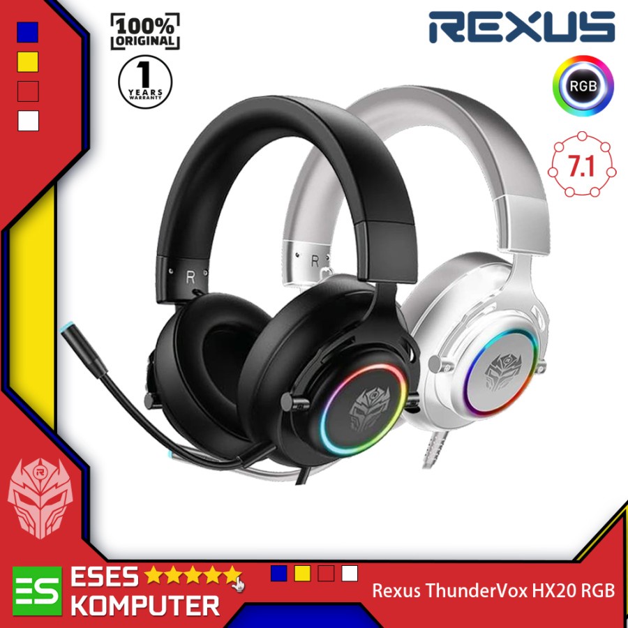 Jual Headset Rexus HX20 HX 20 ThunderVox Stream 7.1 - Gaming - RGB ...