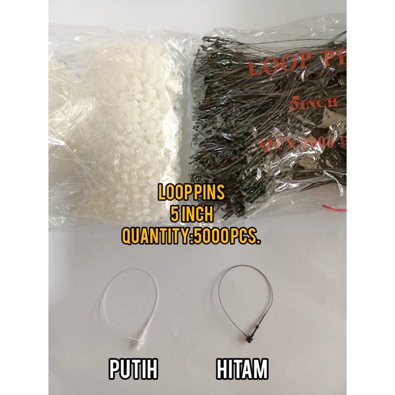 Jual Loop Pin Hitam Putih/Loog Pins - 1 Pak 5000Pcs | Shopee Indonesia
