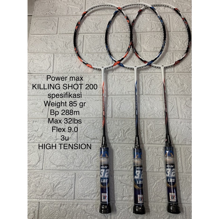 Jual Raket Raket Badminton Power Max Killing Shot 200 High Tension ...