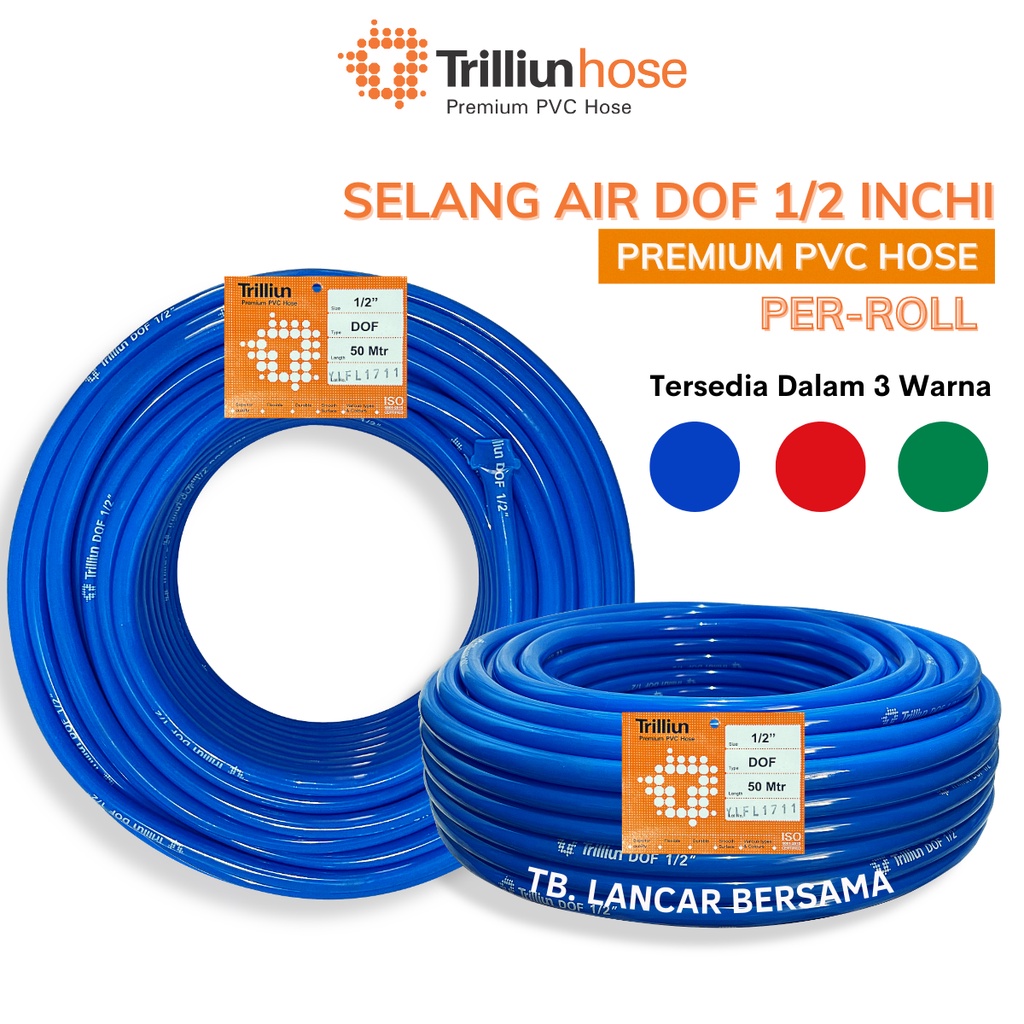 Jual SELANG AIR UK 1/2 INCHI TRILLIUN DOF PER ROLL - ( 50 METER / 100 METER ) | Shopee Indonesia
