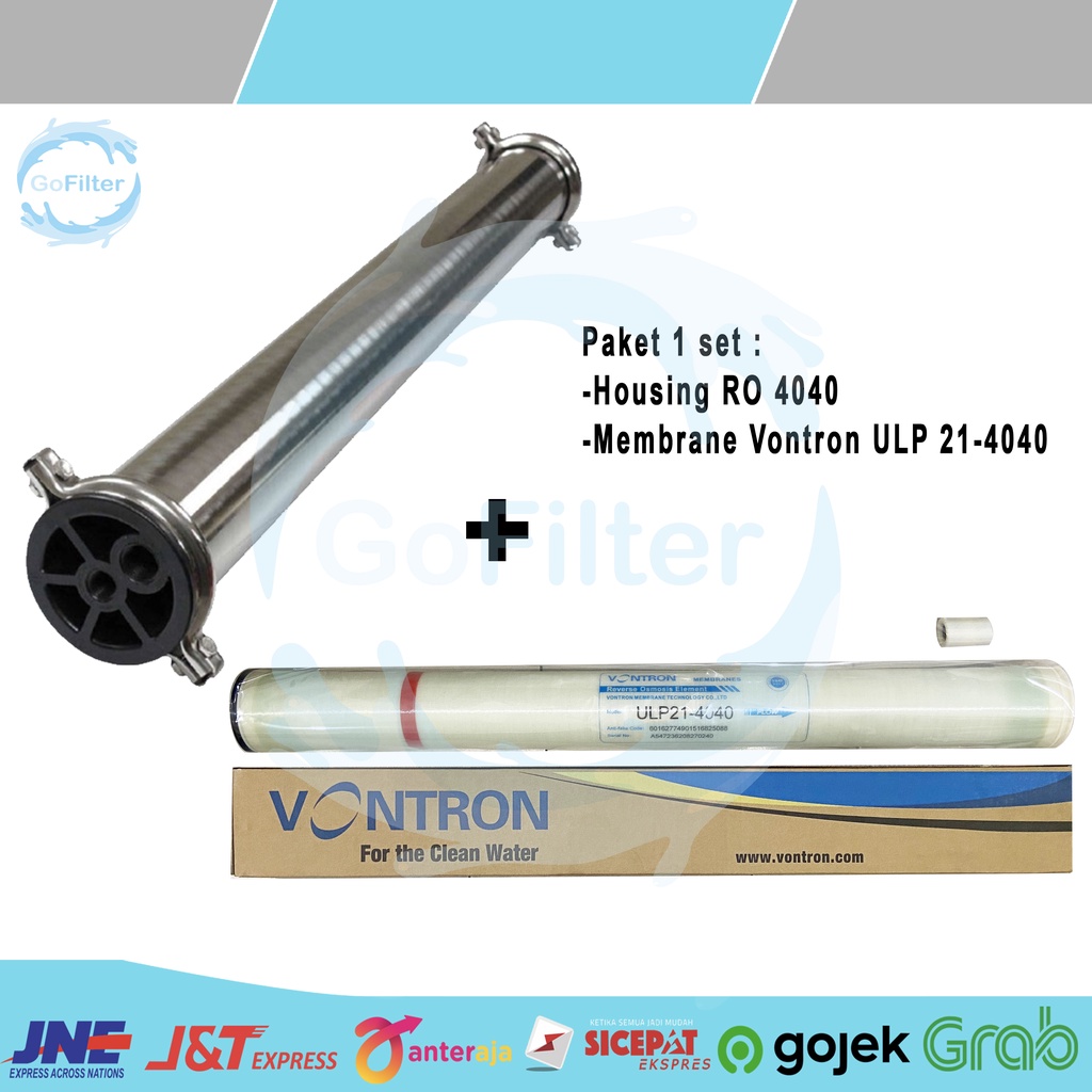 Jual PAKET MEMBRANE VONTRON XLP DAN ULP - 4040 + HOUSING STAINLESS 4040 ...