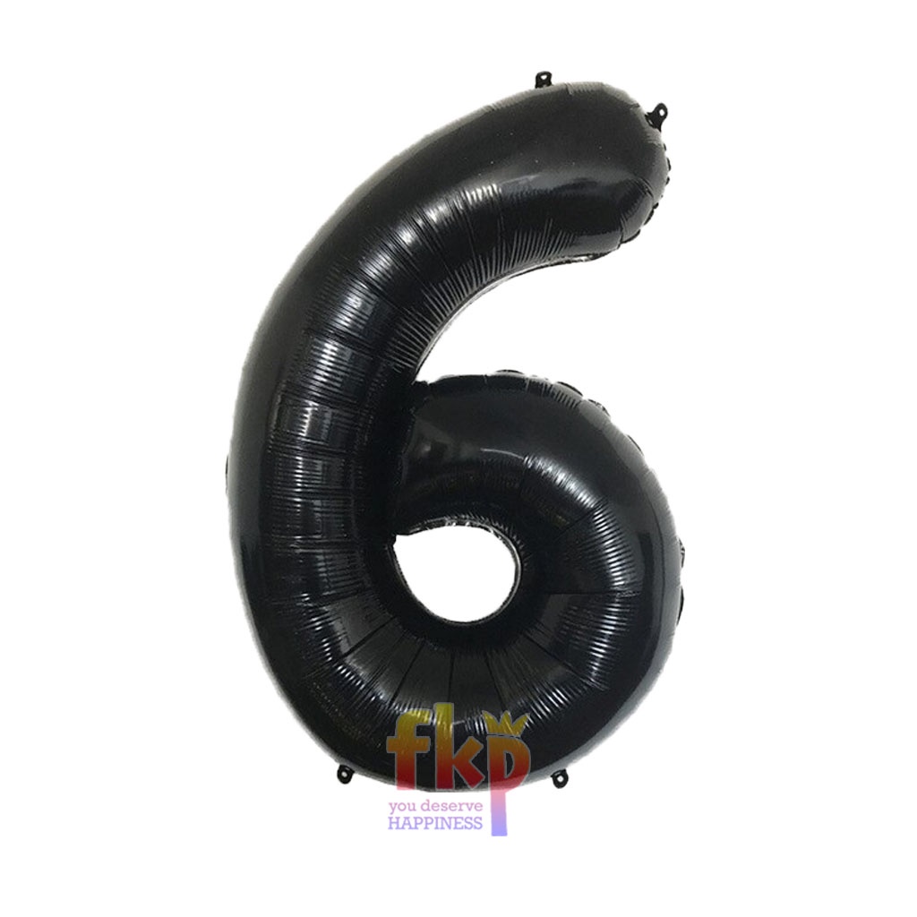 Jual FUN KIDS PARTY - Balon Angka Hitam 16" / Balon Foil Angka Hitam ...