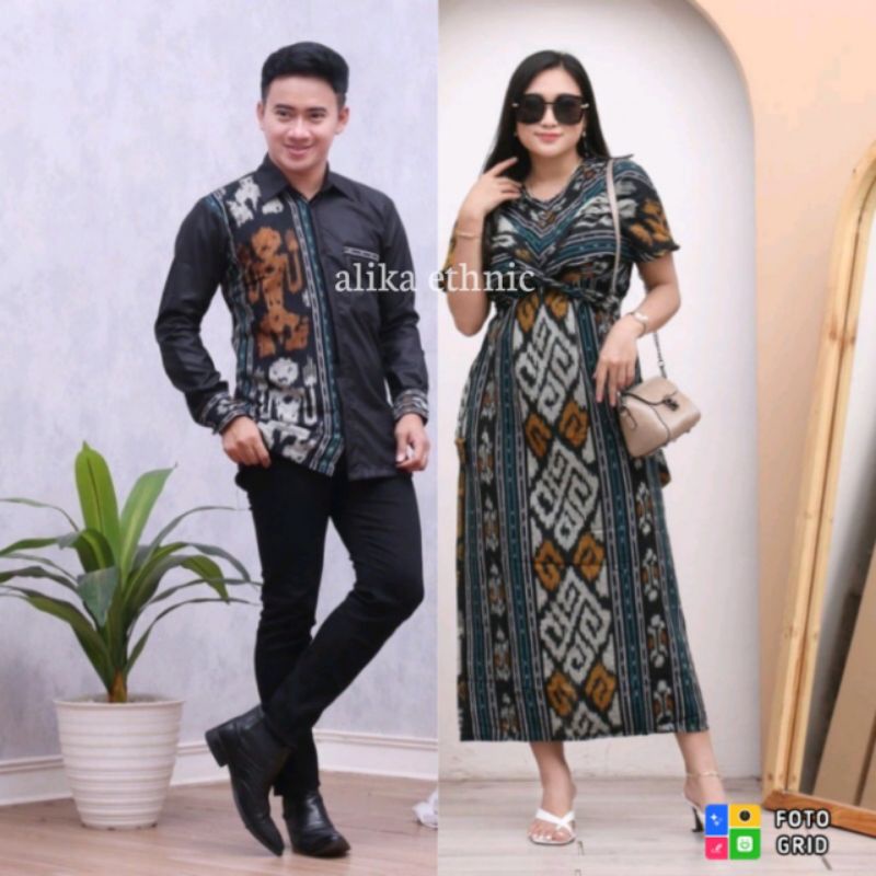 Jual RAISA DRESS TENUN JEPARA TORAJA LOMBOK PAPUA SET COUPLE SIERA BAJU COUPLE LENGAN PANJANG ...