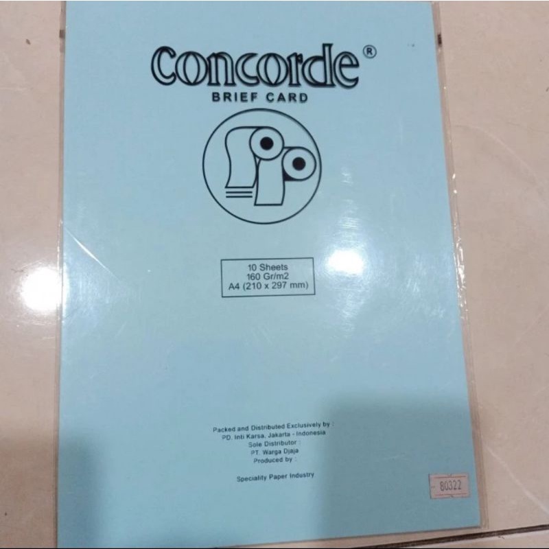Jual Kertas Concorde A4 160 gram Light Blue (80322) | Shopee Indonesia