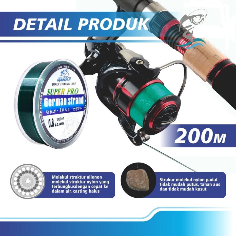 Jual Senar Pancing Invisible Senar German Strand Super Pro 200m ...