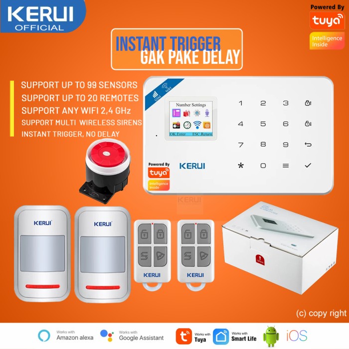 Jual Kerui W181 Tuya Wireless GSM WIFI Alarm Rumah Kantor Android IOS | Shopee Indonesia