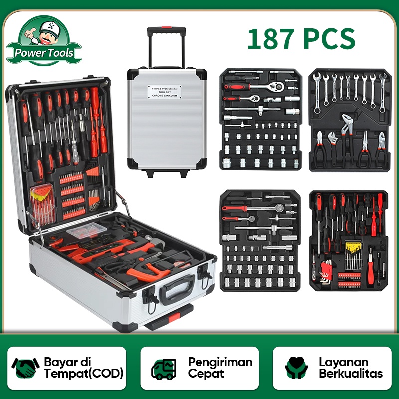 Jual ISKU Tool Kit 187 PCS / 82 PCS Perkakas Bengkel Dan Rumah Koper Lengkap Bahan Kuat Alat ...