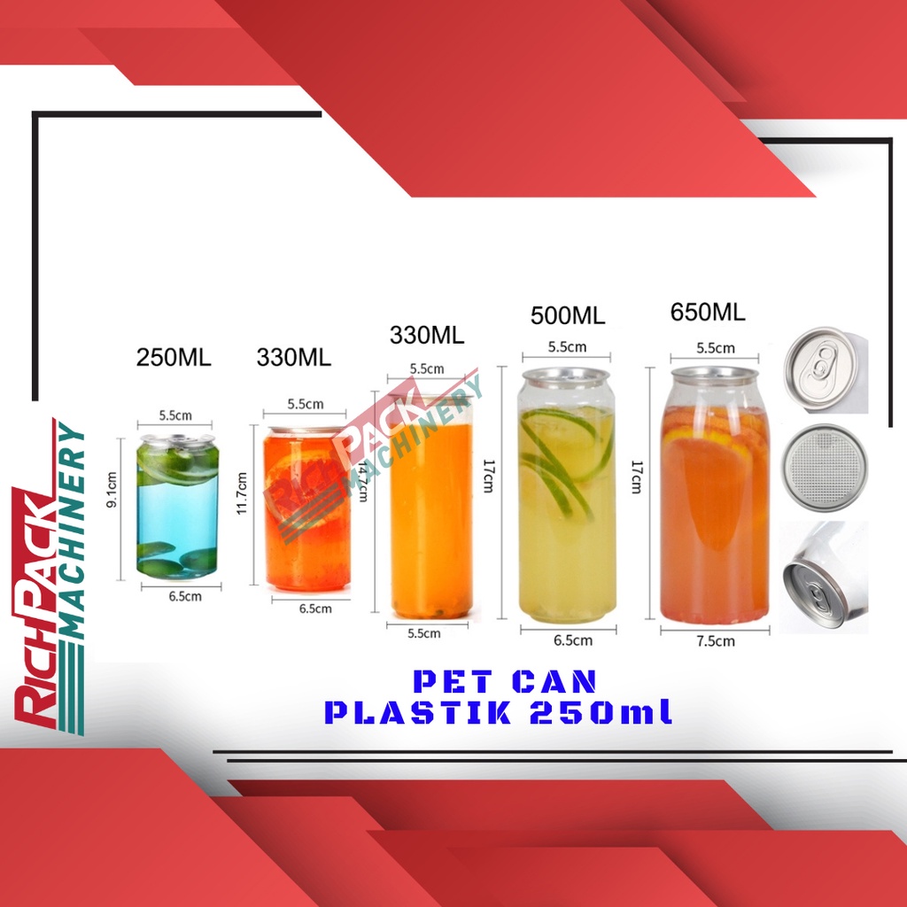 Jual Botol Pet Can Kaleng Plastik Transaparan 250ml (10 pcs) | Shopee ...