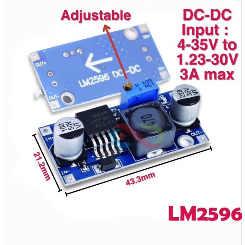 Jual LM2596 Adjustable DC-DC Step Down Module 3A LM2596S Step Down DC to DC | Shopee Indonesia