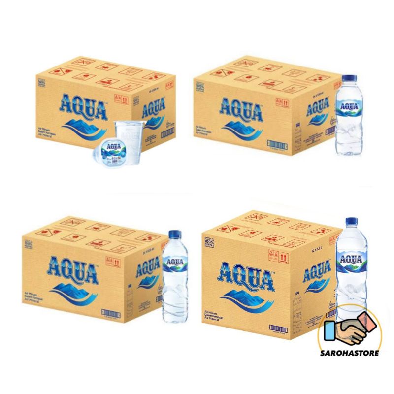 Jual Aqua Air Mineral 1 Dus 240 ml / 330 ml / 600 ml / 1500 ml | Shopee Indonesia
