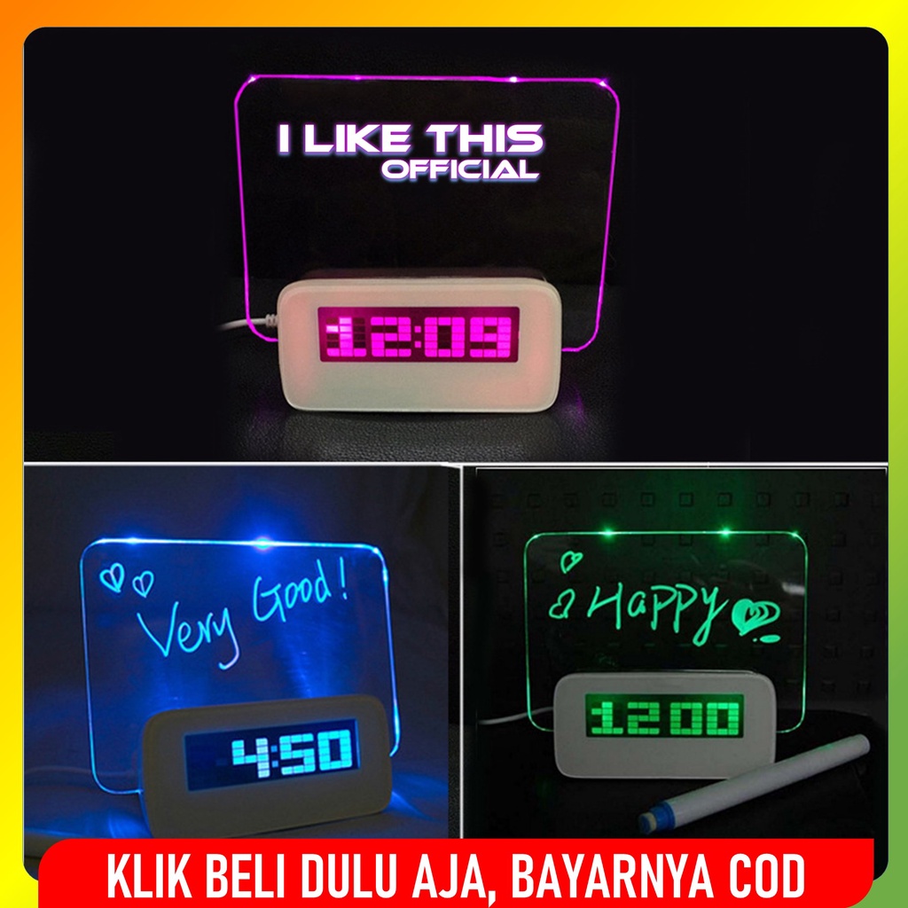 Jual Jam Meja Weker Alarm Digital LED Display Dengan Papan Memo ...