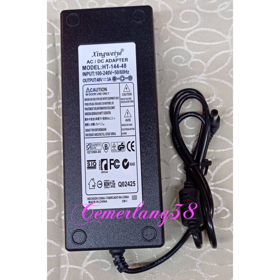 Jual AC DC Adaptor 48V 3A Switching Power Supply 48 V 3 A Charger 48 ...