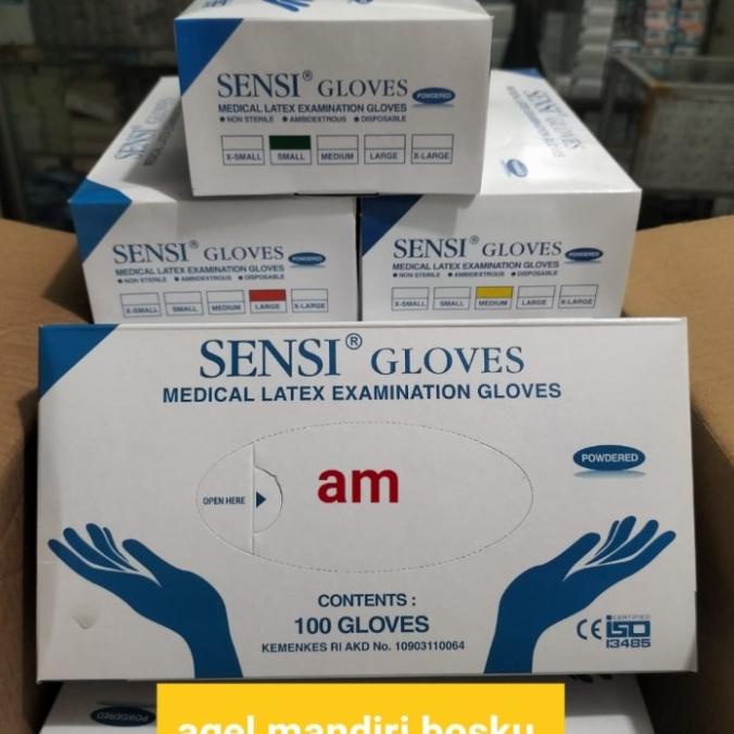Jual sarung tangan sensi latex isi 100/ Handscon sensi /Handscoon karet ...