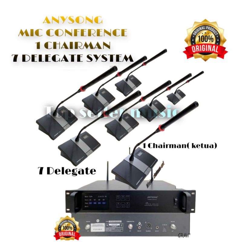 Jual MIC WIRELESS CONFERENCE ANYSONG PMM 9977 8 MIC DELEGATE ANYSONG ...