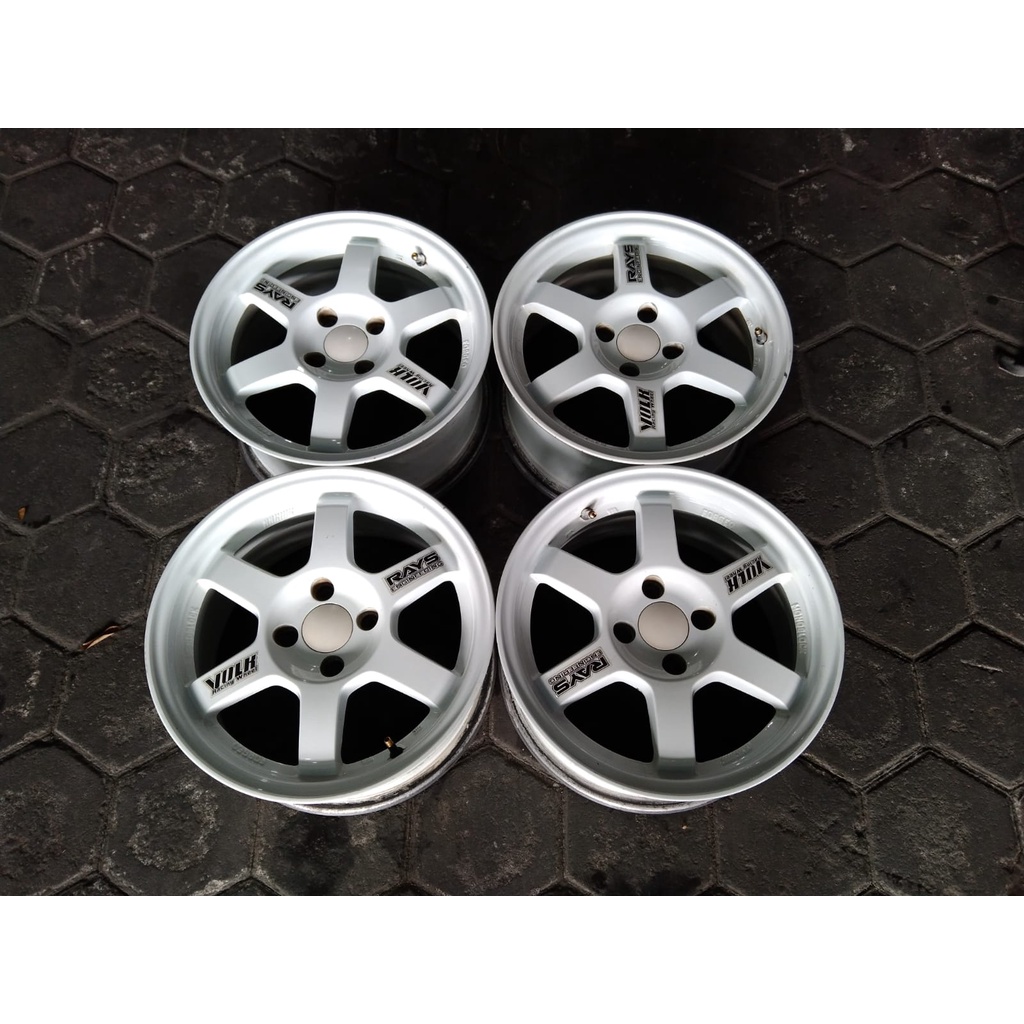 Jual Velg Volk Rays Jdm Ring 15x7 Baut 4x100 Cocok Buat Mobilio Jazz ...