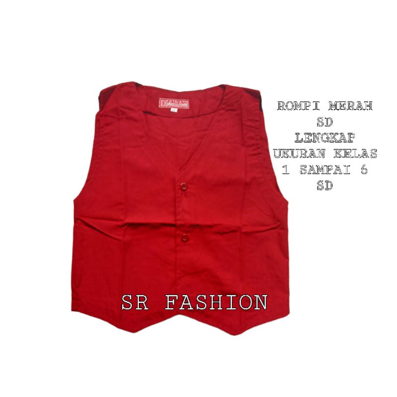 Jual Rompi Seragam Sekolah SD,Romi Merah Lengkap Ukuran Kelas 1 SAMPAI ...