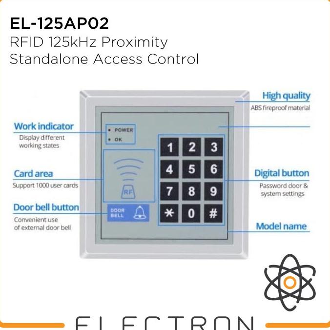 Jual EL-125AP02 RFID 125kHz Proximity Standalone Access Control Reader | Shopee Indonesia