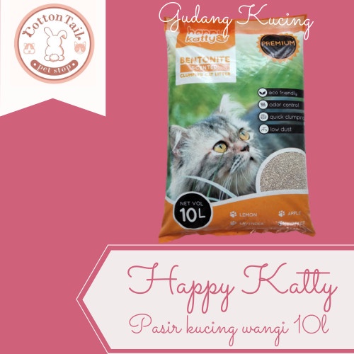 Jual Pask Pasir Kucing Wangi Gumpal Happy Katty 10L Premium Bentonite | Shopee Indonesia