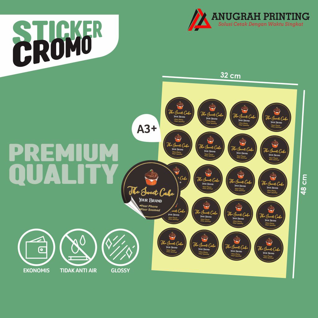Jual Cetak Stiker Chromo A3+ & Kiss Cut - Print Sticker Label Cromo ...