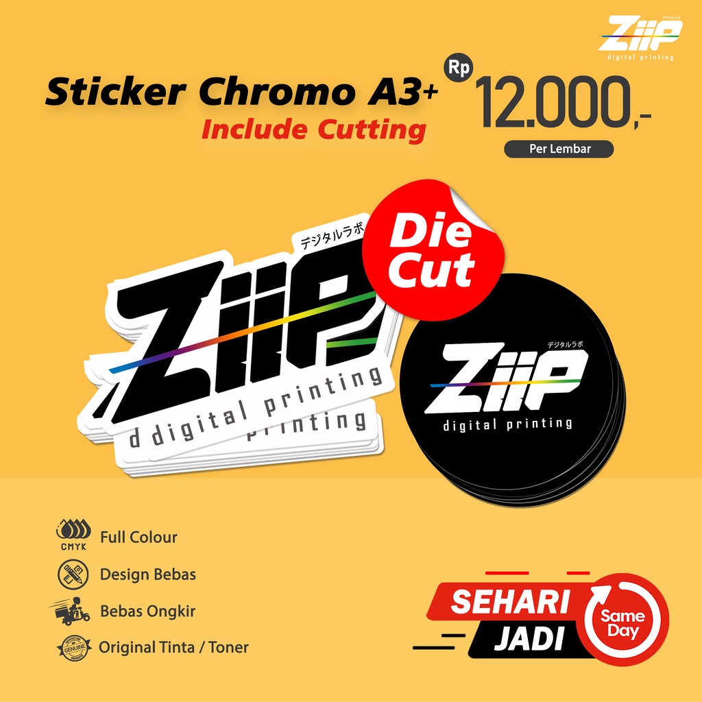 Jual Cetak Sticker Label Chromo Bontax A3 Include Die Cut Shopee