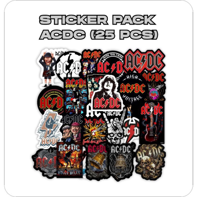 Jual STIKER STICKER BAND PAKET ISI 25PCS BAHAN GRAFTAC WATERPROOF HIGH ...
