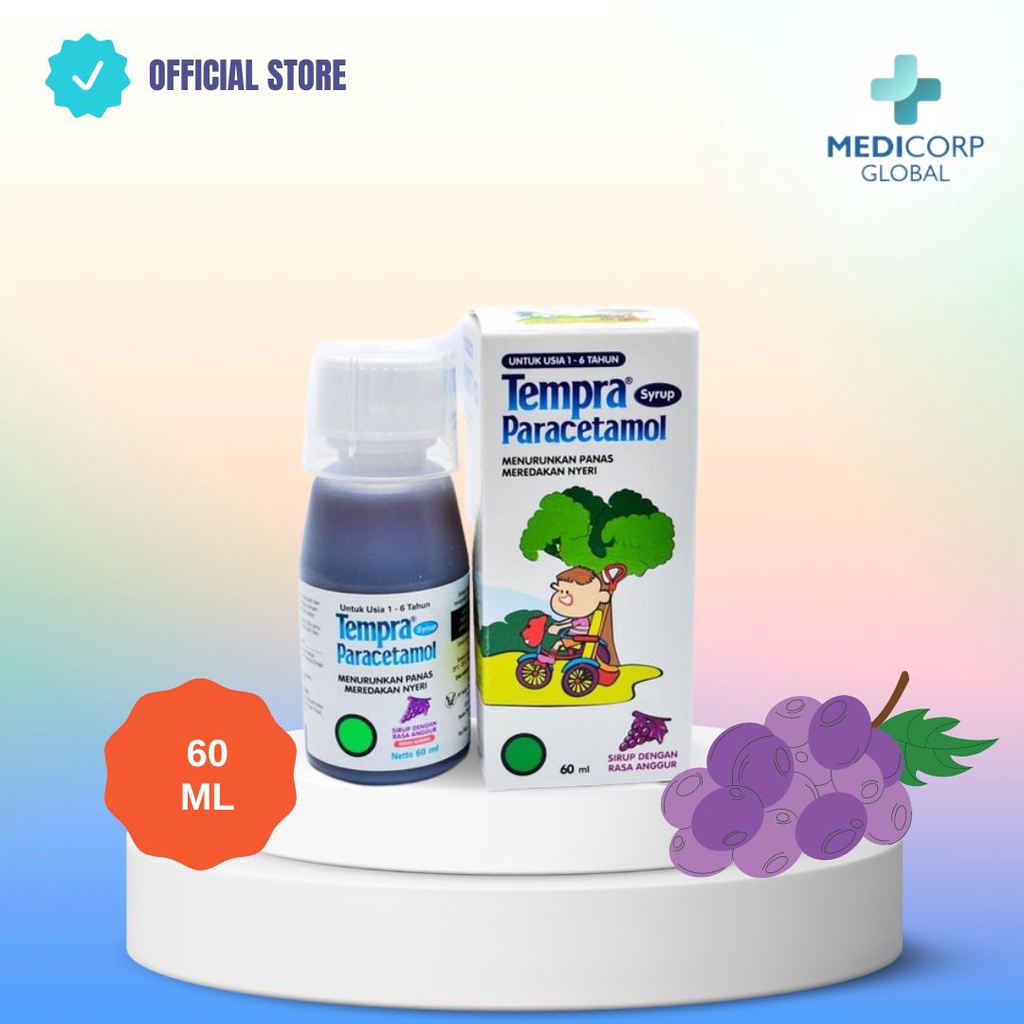 Jual Tempra sirup obat penurun demam / panas bayi dan anak rasa anggur ...