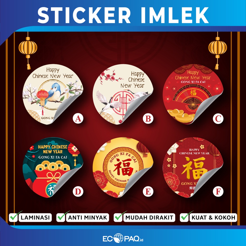 Jual Stiker Sticker Hiasan Aksesoris Imlek - Chinese New Year A2 (40 ...