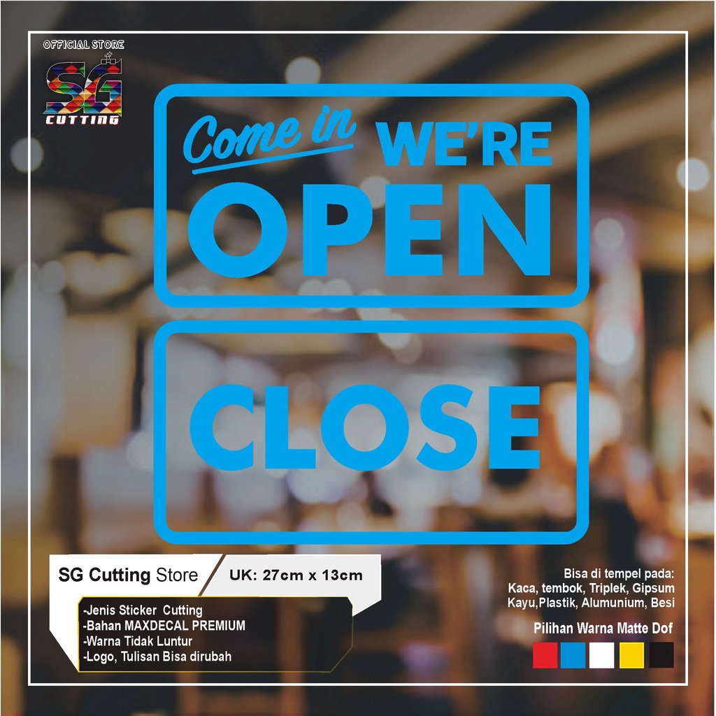 Jual Sticker Cafe Toko Sticker Cutting Cafe Toko OPEN CLOSE | Shopee ...