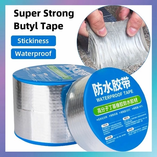 Jual Lakban Anti Air Anti Bocor / Aluminum Foil Tape Butyl Super Waterproof Silicone / Lem ...