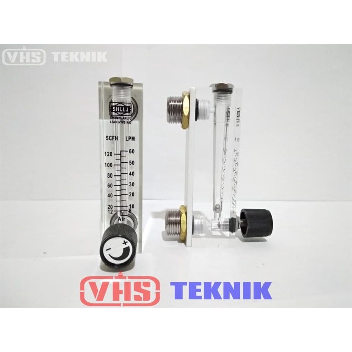 Jual Pengukur Rotameter Flow Meter Acrylic Udara With Regulator 10-60 ...