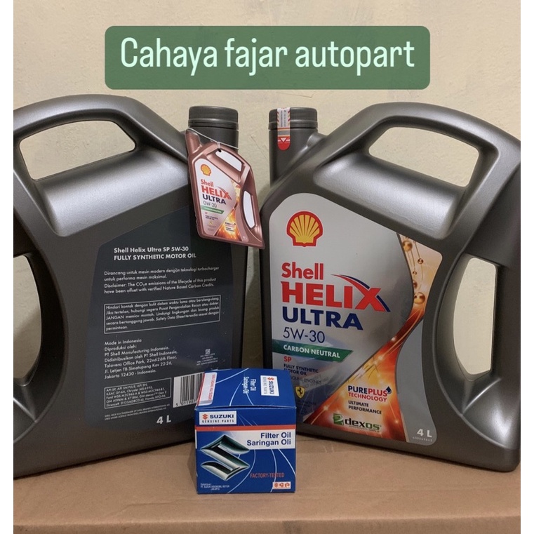 Jual Oli Shell helix ultra 5w-30 4liter paket Filter Oli suzuki ertiga ...