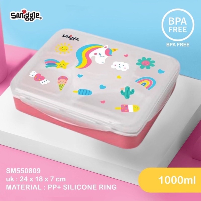 Jual smiggle lunch box anak tempat makan anak smiggle kotak makan anak sekat box bento nasi ...