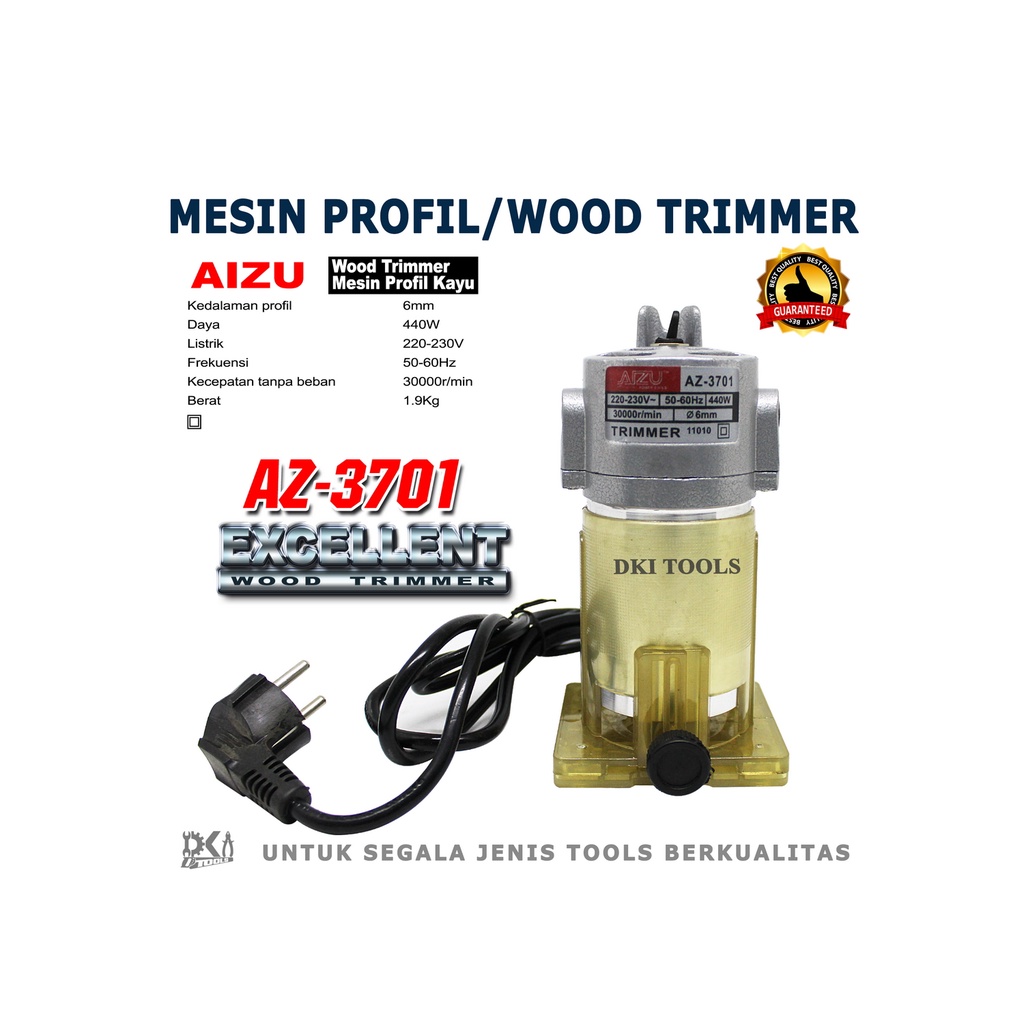 Jual Mesin Router Profil Ukir Kayu 1/4 Inch Wood Trimmer 6mm AIZU ...