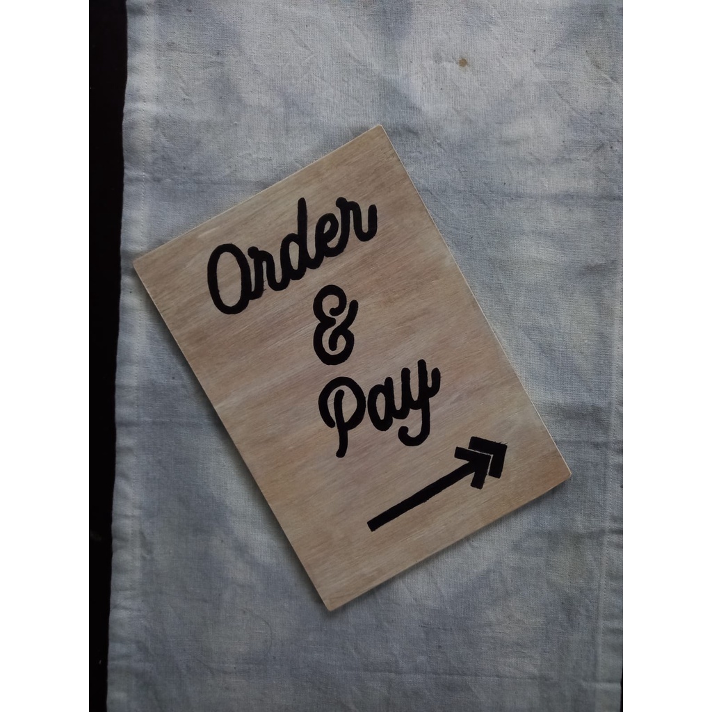 Jual ORDER & PAY Plus Simbol Panah Kiri atau Panah Kanan Signage Board ...