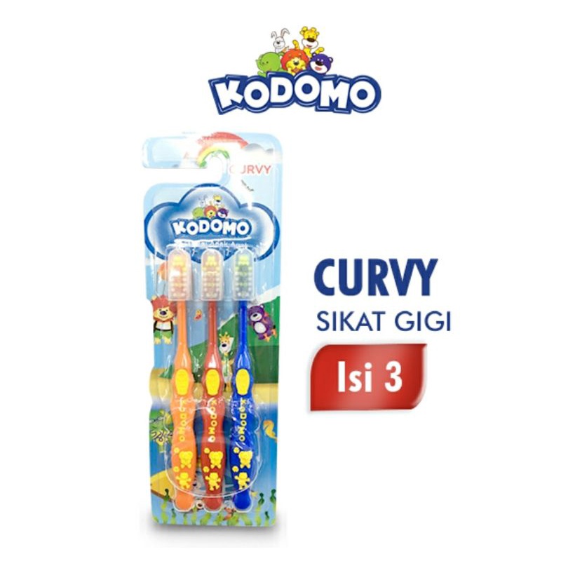 Jual Kodomo Toothbrush Curvy Sikat Gigi Anak - isi 3 pcs | Shopee Indonesia
