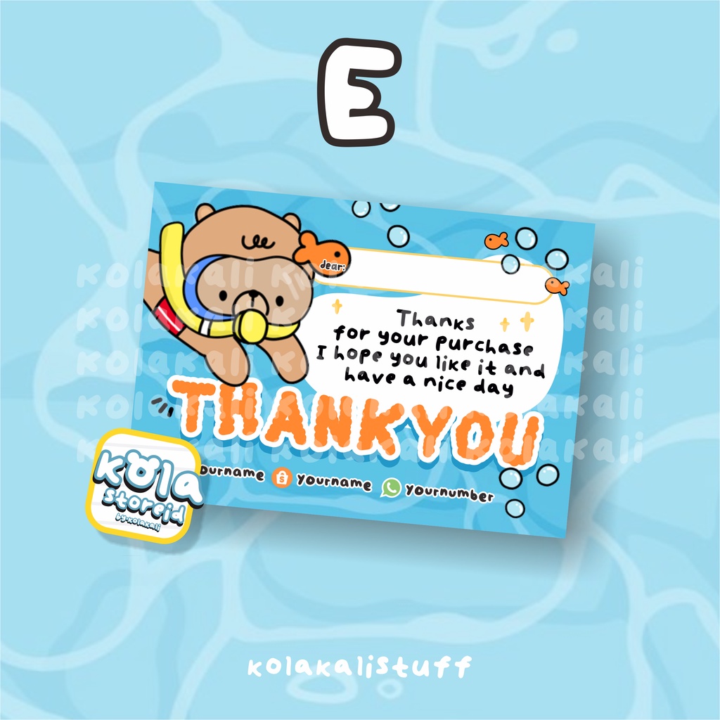 Jual THANKYOU CARD SUMMER EDITION • KARTU TERIMAKASIH • CARD AESTHETIC ...
