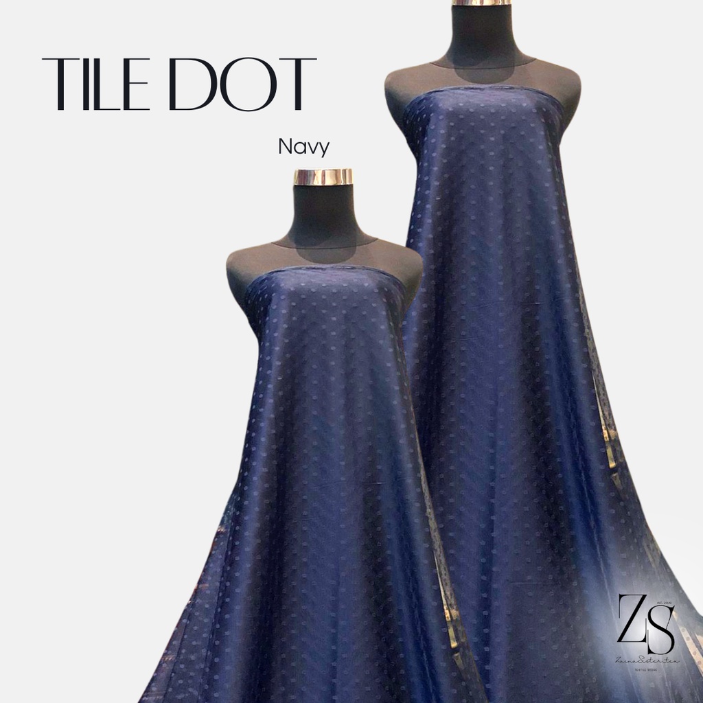 Jual Bahan Kain Soft Tile Tille Tule Tulle Dot Dotty Warna Biru Navy | Shopee Indonesia