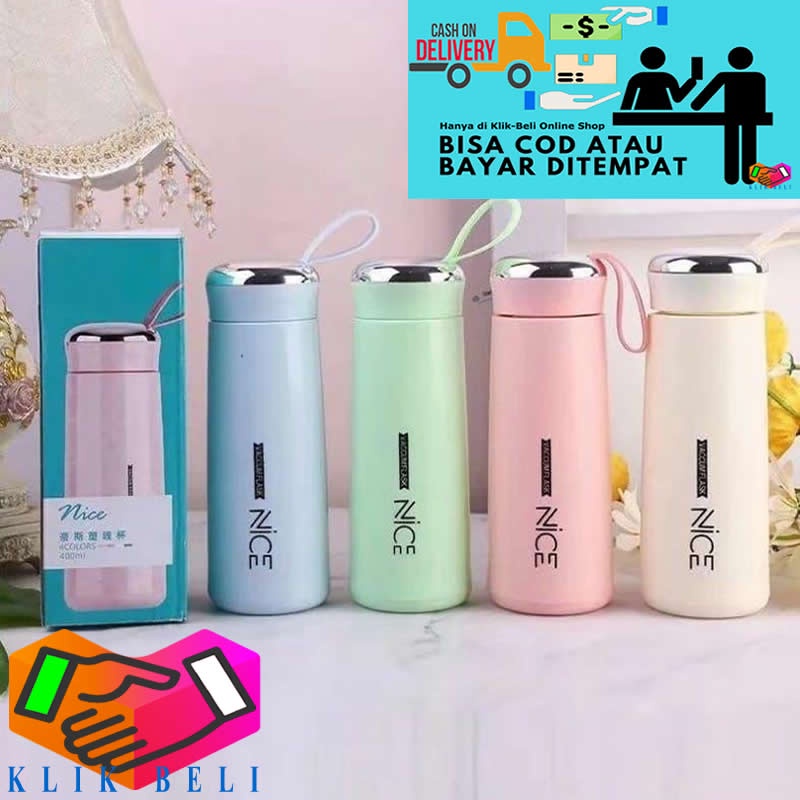 Jual Botol Minum Kaca NICE 400ml Motif Karakter Tumbler Termos Animal ...