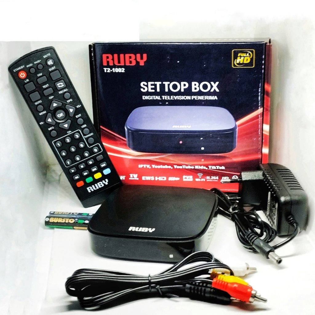 Jual STB DVB T2 TV Siaran Digital Receiver Set Top Box Ruby T2-1002 ...