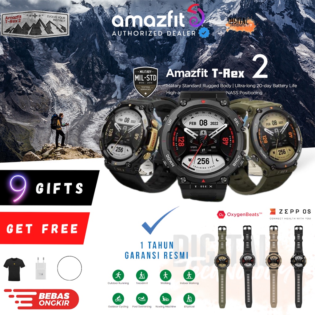 Jual Smartwatch Amazfit T-REX 2 AMOLED 5 GPS Satellite Military Grade ...