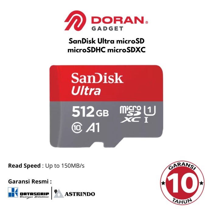 Jual Micro SD 512GB 512 GB Sandisk Ultra CL10 150MBPS A1 - Garansi 10 ...
