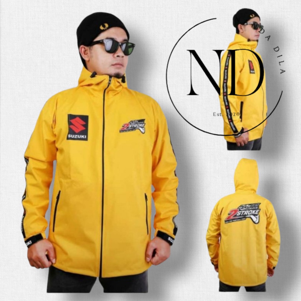 Jual PARACHUTE JACKET Jaket Parasut Motocross Suzuki TS 125 ,Kuning ...