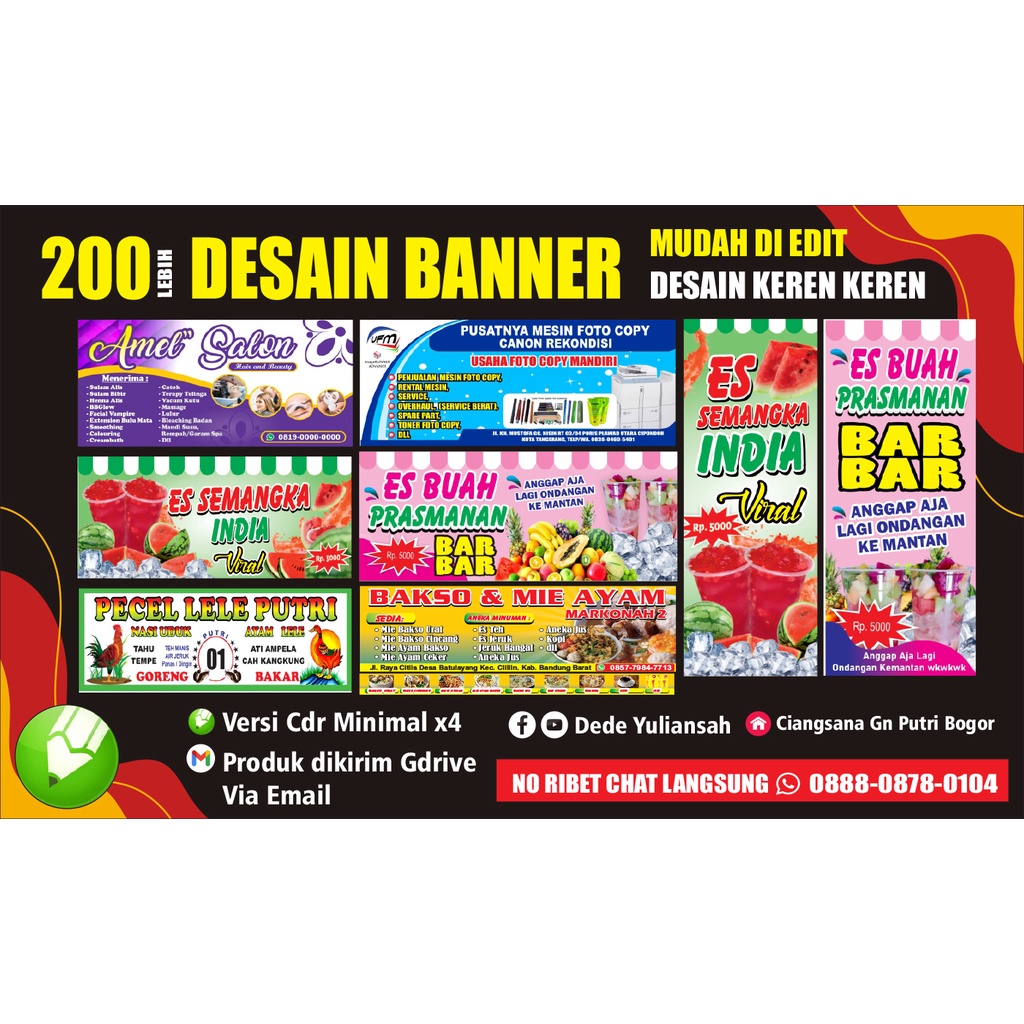 Jual 200++ DESAIN BANNER FORMAT CDR SIAP EDIT | Shopee Indonesia