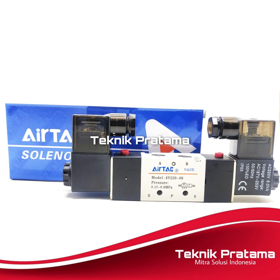 Jual Solenoid Valve 4v220 08 / 4v220-08 Airtac dc 24/ 220v ac | Shopee Indonesia