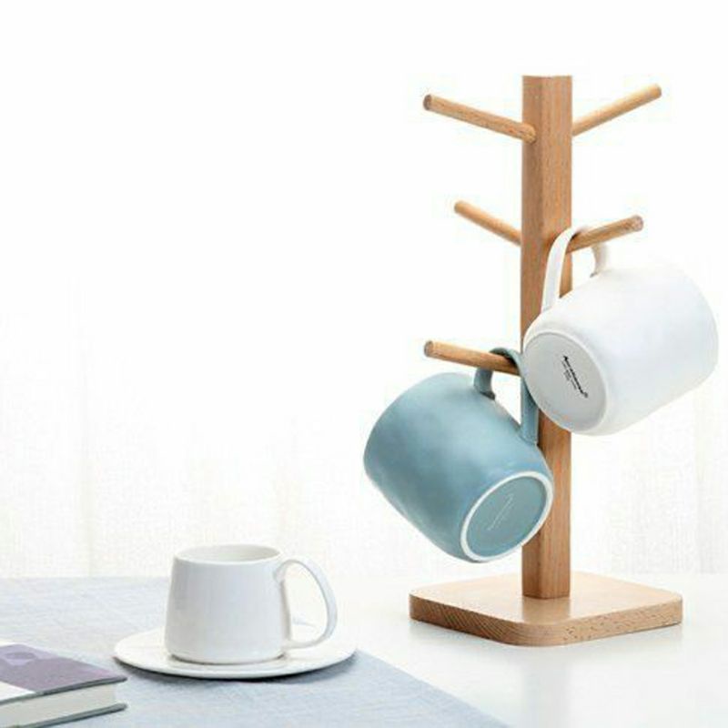 Jual Tempat Cangkir | rak gelas cangkir | rak kayu | Shopee Indonesia