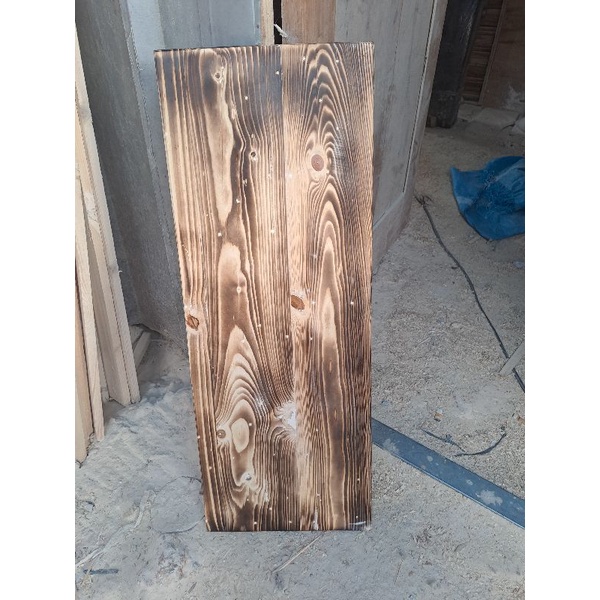 Jual Papan ambalan jati belanda 80 x 30 x 2 cm motif bakar | Shopee ...